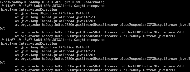 hadoop java.lang.InterruptedException hadoop 使用 put 时报错_hadoop中java.lang.interruptedexception-CSDN博客
