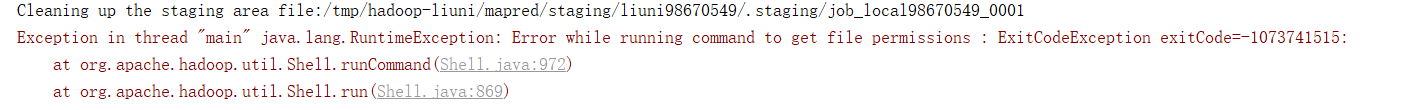 Exception in thread' main” java. 1ang. Runt imeException: Error while running command to get ...