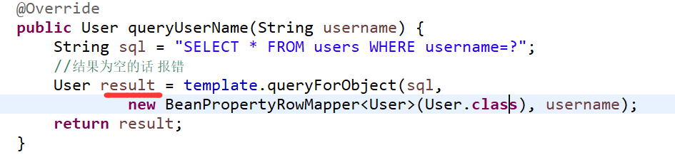 关于queryqueryForObject方法返回结果为空会报错及解决方法_queryforobject 查询为空-CSDN博客