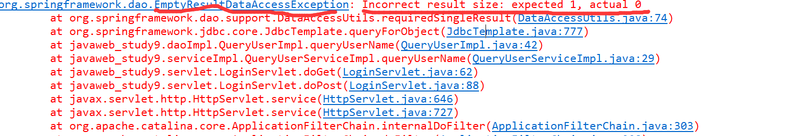 关于queryqueryForObject方法返回结果为空会报错及解决方法_queryforobject 查询为空-CSDN博客