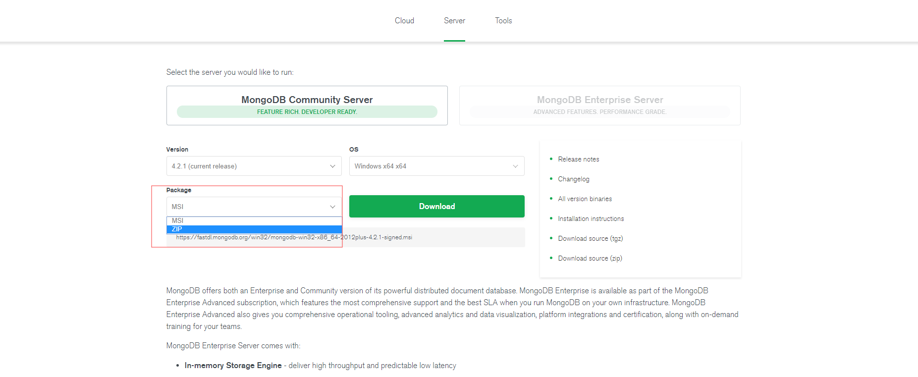 mongoDB windows zip 压缩包安装_mongodb 4.2.0-rc6下载带系统库文件的压缩包-CSDN博客