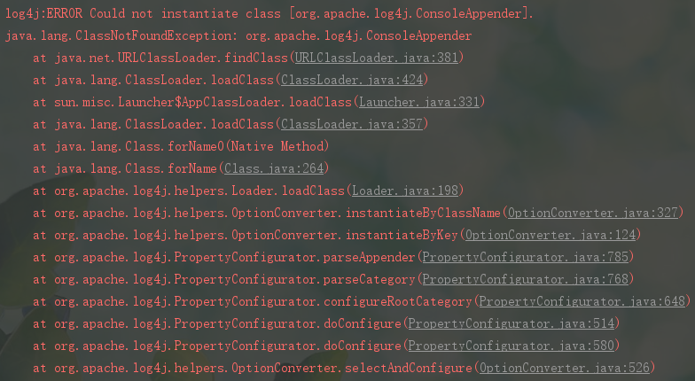 Java Lang Classnotfoundexception Org Apache Log4j Consoleappender Csdn博客