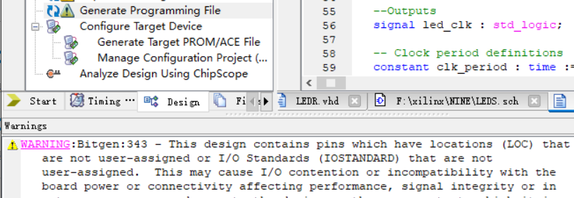 Xilinx ISE 出现 Bitgen:342 - This design contains pins which have locations (LOC)...解决办法-CSDN博客
