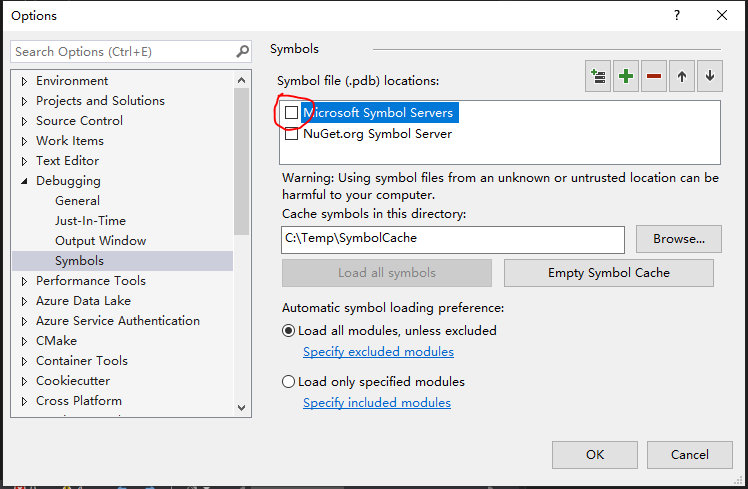 [NXOpen] VS环境下调试启动过慢: loading symbols for *.dll from...-CSDN博客