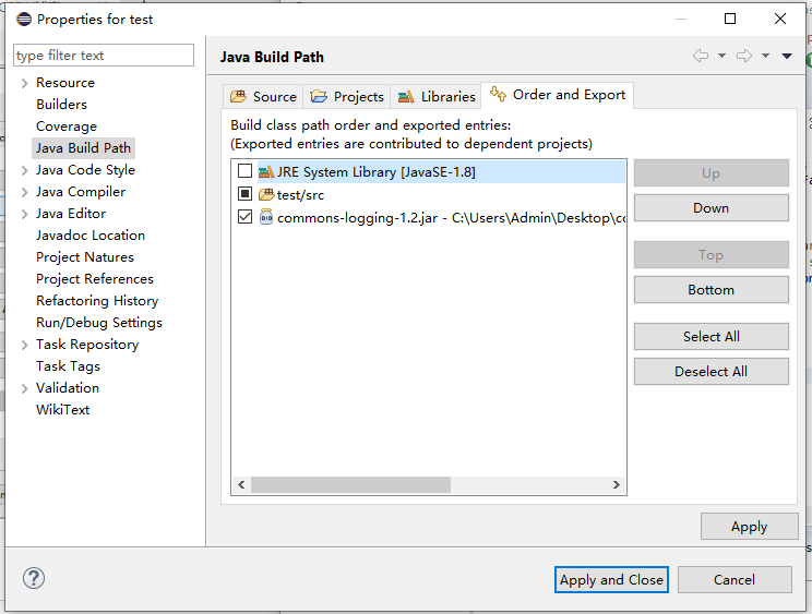 Eclipse中导入Apache Commons Logging的commons-logging-1.2.jar文件_commons-logging-api.1.2.jar-CSDN博客