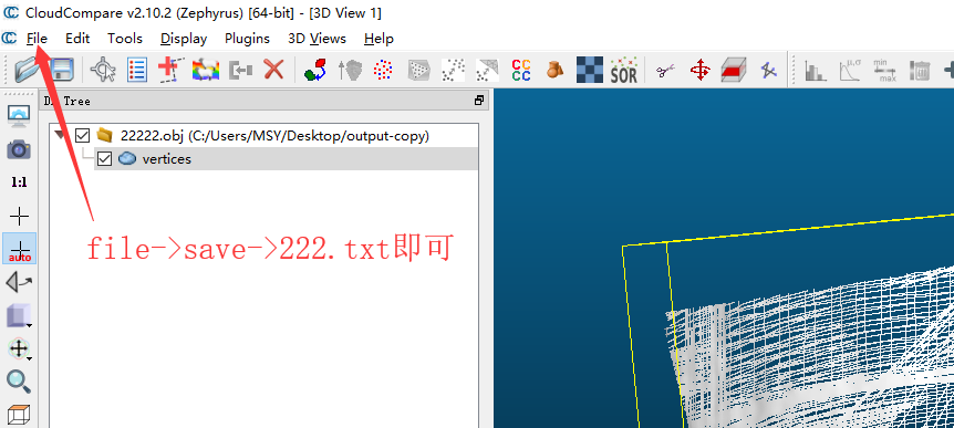如何利用CloudCompare.exe软件，计算三维模型的点云坐标和法向量_cloudcompare三d坐标-CSDN博客