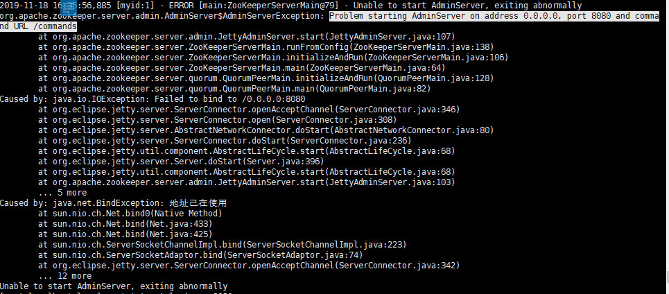 Problem starting AdminServer on address 0.0.0.0, port 8080 and command URL /commands-CSDN博客