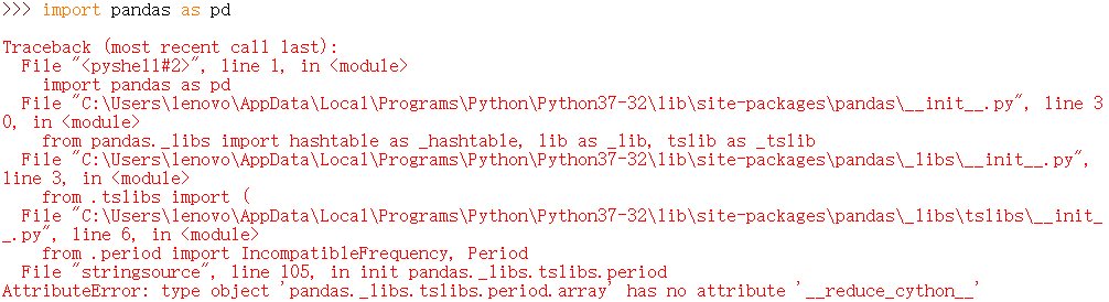 ImportError: C extension: No module named 'pandas._libs.tslibs ...