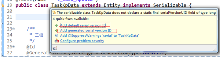 关于The serializable class XXXX does not declare a static final serialVersionUID field of type ...