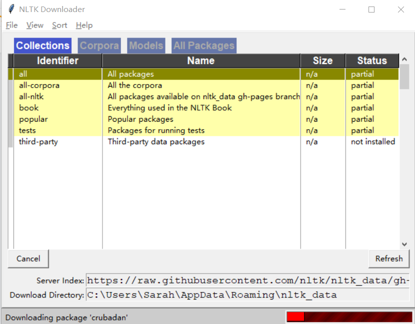 解决Resource u'taggers/averaged_perceptron_tagger/averaged_perceptro n_tagger.pickle' not found ...