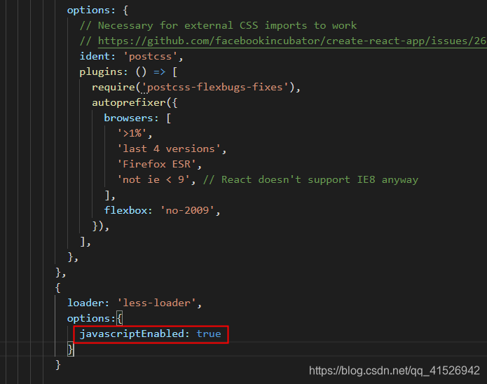 Webpack配置less Loader时项目启动报错inline Javascript Is Not Enabled Is It Set In Your Optionsless