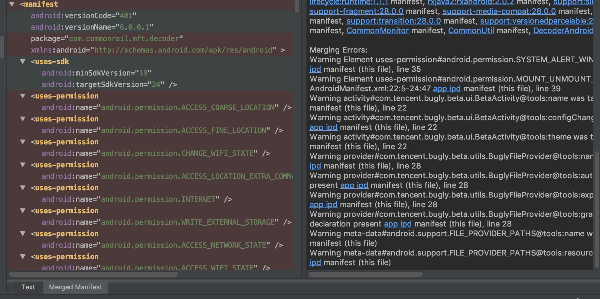 Manifest merger failed with multiple errors, see logs(各种解决方式的集合看这里)-CSDN博客