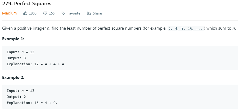 Perfect Squares_题目描述 一个正整数可以分解为若干个正整数的平方和。记 f(x) 为 x 最少可以-CSDN博客