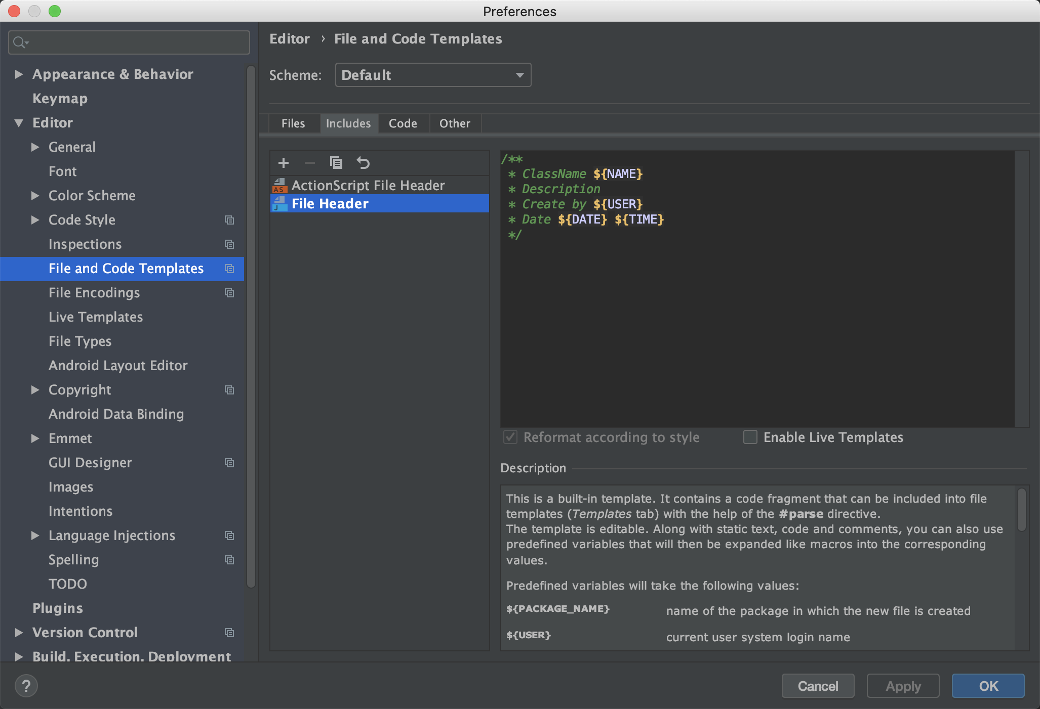 IDEA添加类时设置文件头File Header_idea file header不生效-CSDN博客