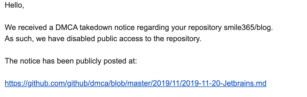 Repository unavailable due to DMCA takedown 解决办法 和 模版-CSDN博客