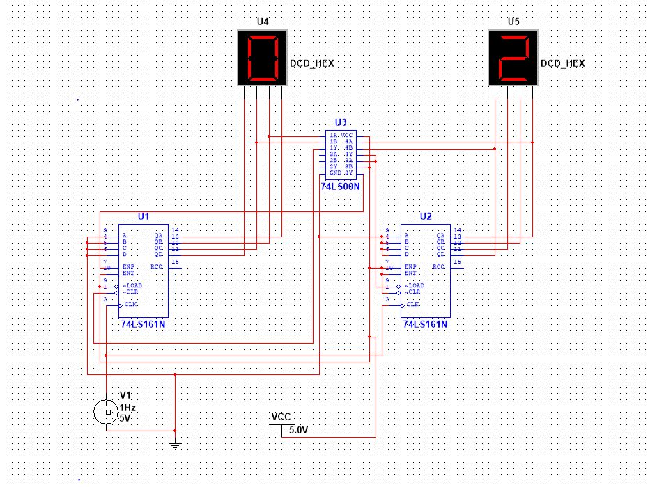 Use Multisim 74LS161 chip design software using the counter 60 seconds - Programmer Sought