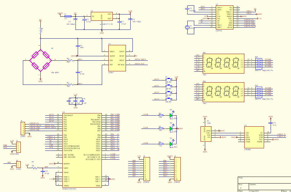 STM32 pressure sensor signal acquisition -24 bit AD HX720 HX711 CS5530 ...