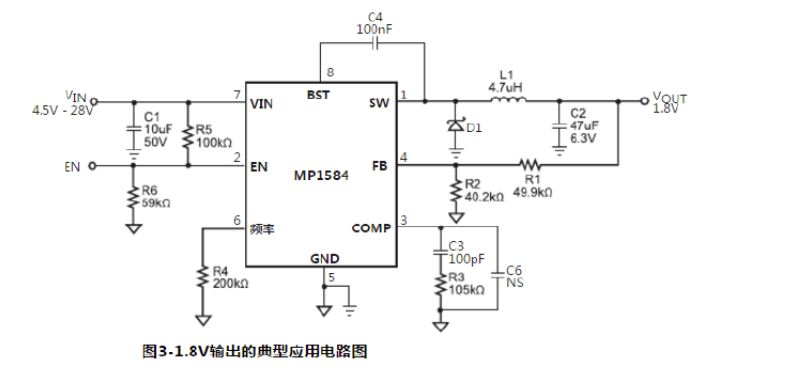 常用的DC转DC 降压电路 MP1584EN 5V 3.3V 1.8V_mp1584降压模块原理图-CSDN博客
