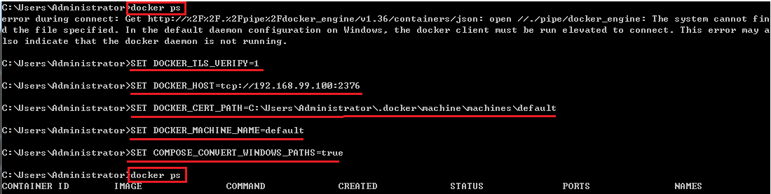 docker命令报错error during connect: Get http://2F2F.2Fpipe2Fdocker_engine/v1.36/containers/json ...