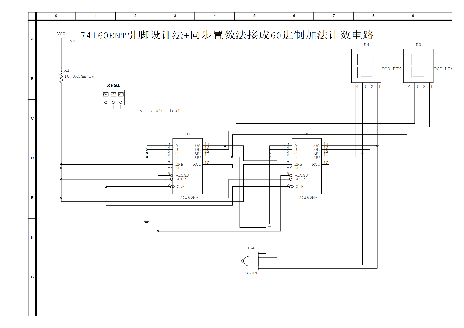 74160ENT引脚设计法+同步置数法接成60进制加法计数电路_74160做60进制计数器置数法-CSDN博客