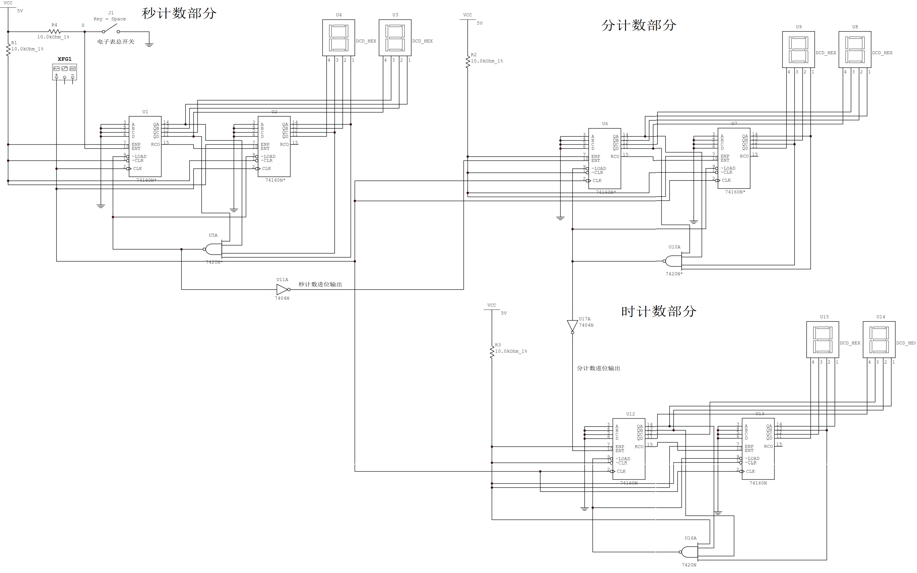 以74160为核心部件构成简易电子时钟模型_74160设计数字时钟-CSDN博客