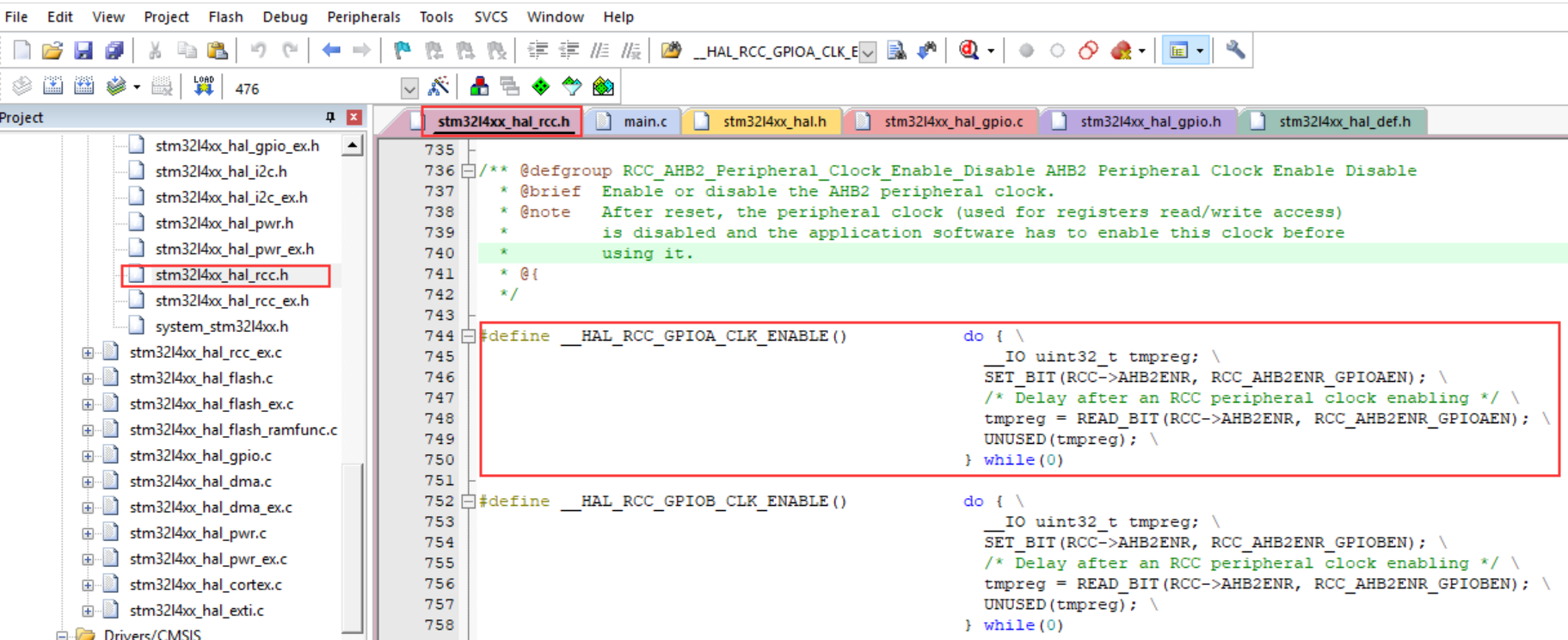 【STM32】开发板学习1 NUCLEO-L476RG：GPIO例程 点亮LED2灯_keil5使用stm32l476-CSDN博客