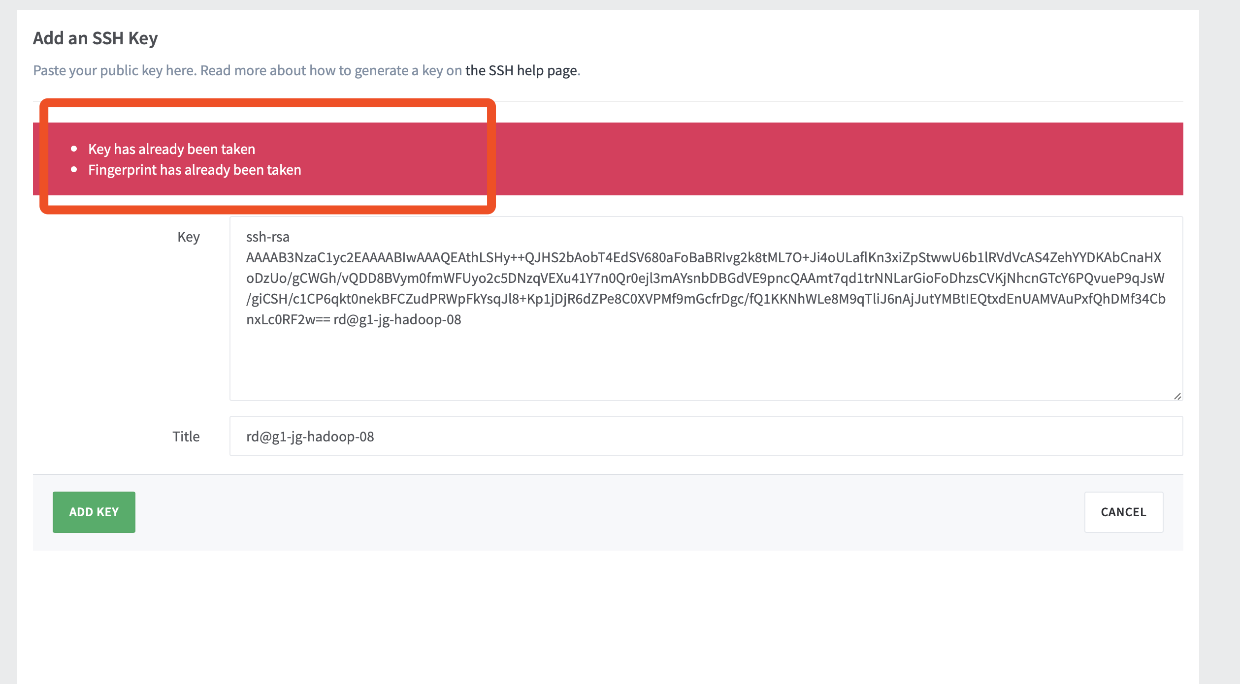 gitlab sshkey已经被使用_gitlab fingerprint has already been taken-CSDN博客