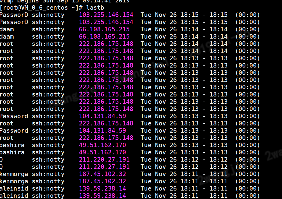 linux命令查看登录失败和登录日志信息--last,lastb_linux怎么查看用户无法登录日志-CSDN博客