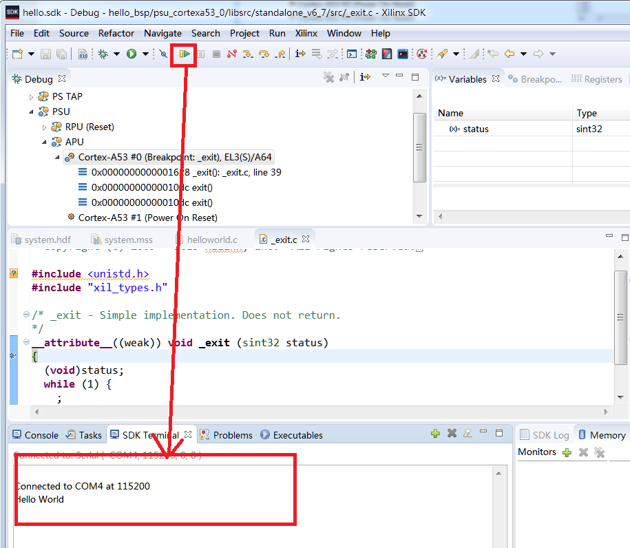 Zynq学习笔记（二、zynq裸机程序之hello world）_zynq hello world-CSDN博客