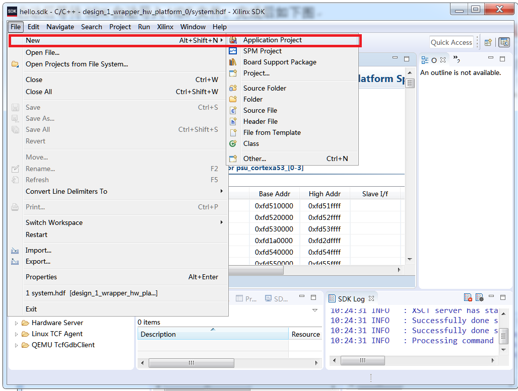 Zynq学习笔记（二、zynq裸机程序之hello world）_zynq hello world-CSDN博客