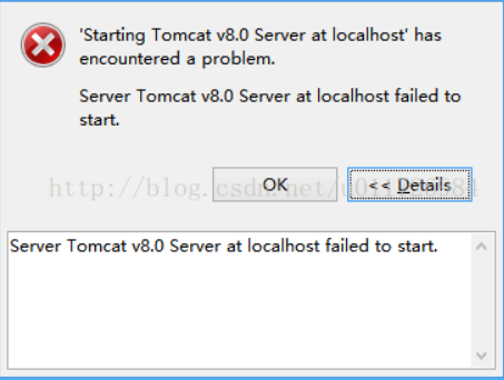 Server Tomcat v8.0 Server at localhost failed to start 问题解决方法？-CSDN博客
