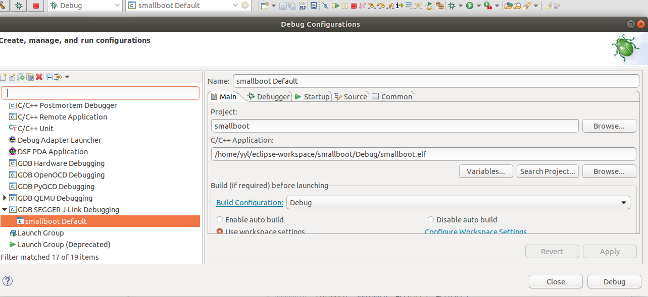ubuntu上 eclipse+arm-linux-gcc+jlink+s3c2440a开发环境搭建_j-link gdb server failed: could not connect ...