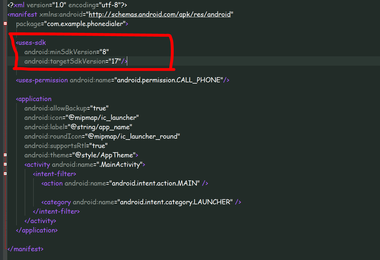 Android Studio报错：the minSdk version should not be declared in the android manifest file 解决办法-CSDN博客