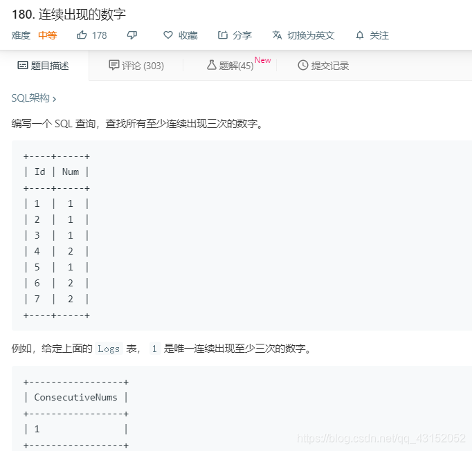 Mysql Leetcode180:连续出现的数字mediummysql L连续出现的数字 Row——number Csdn博客