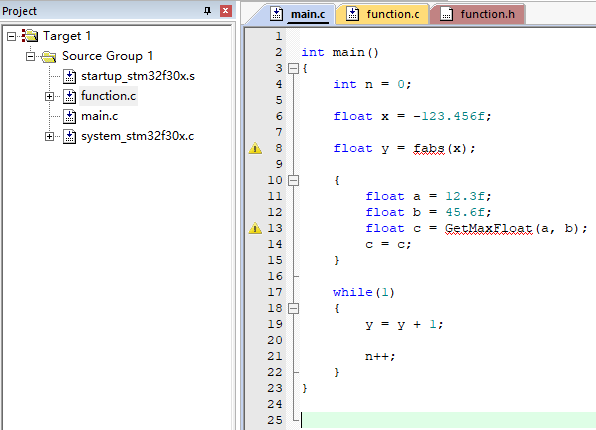 为什么不包含头文件时fabs()函数返回的结果错得很离谱？为什么一定要先声明后调用？_keil fabs-CSDN博客