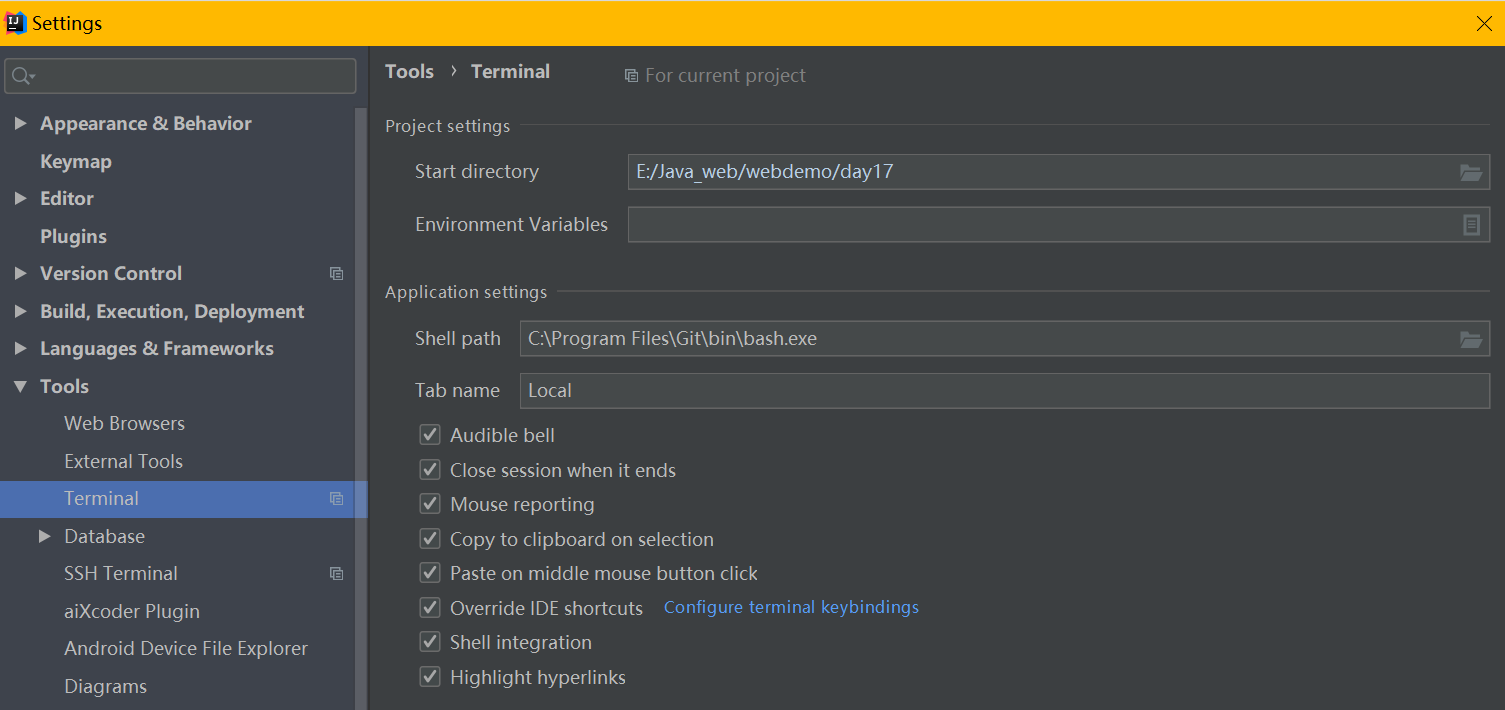在IDEA 中用 git bash 替换原有的Terminal_idea怎么崩更换terminal-CSDN博客