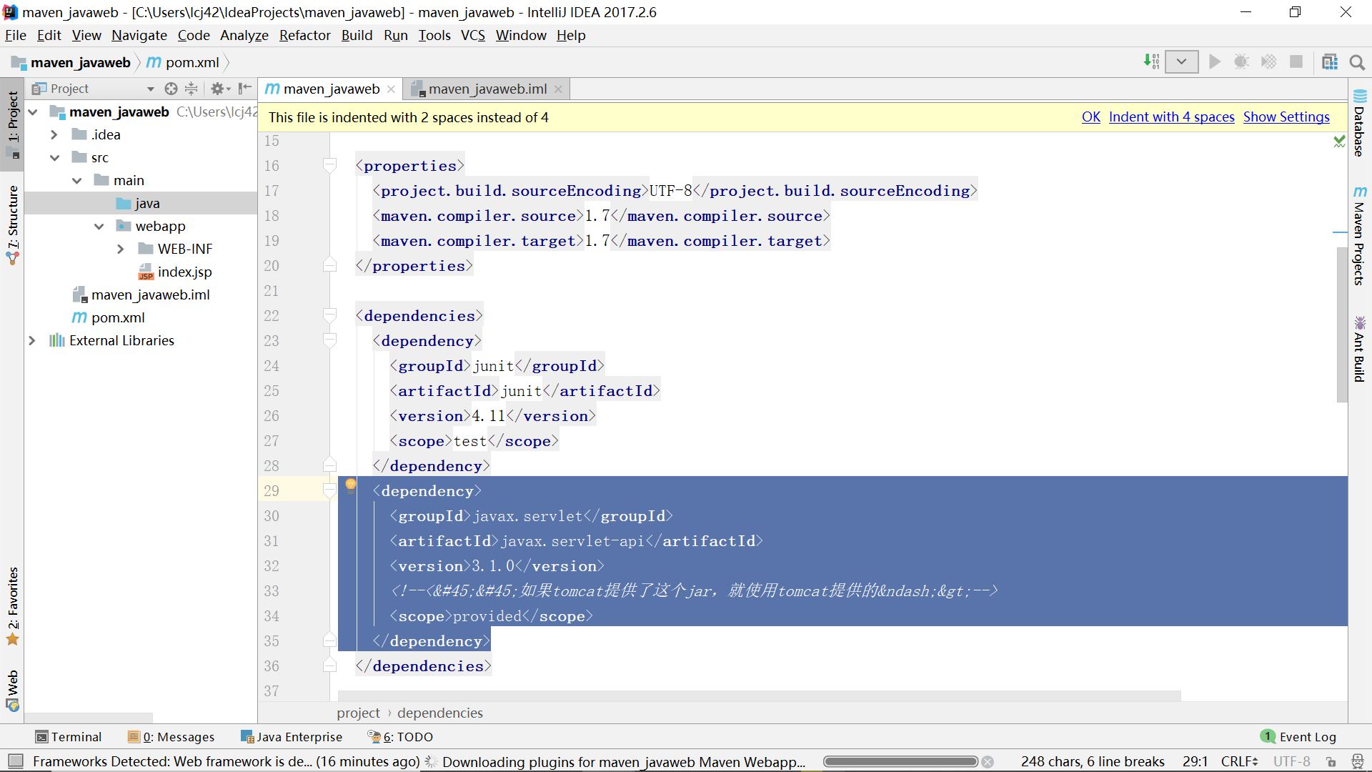 创建maven工程后，无法直接在java文件夹下创建servlet_maven java包下com.h.servlet怎么才是一个文件夹-CSDN博客