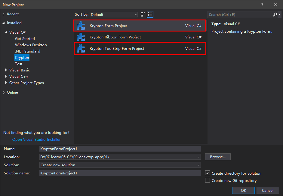 VS2017下使用C#第三方控件Krypton_krypton 4.3 安装-CSDN博客
