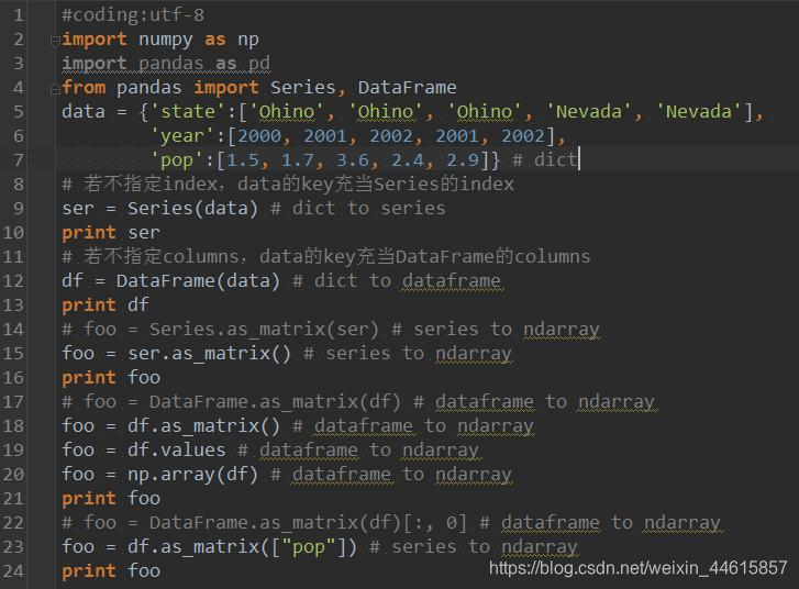 Python去读csv文件,以及numpy的ndarray与pandas的series和dataframe之间互转ndarray 读入csv Csdn博客