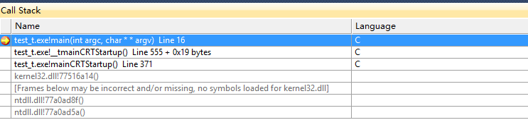 Visual Studio程序调试如何查看堆栈_visual studio call stack 在哪-CSDN博客