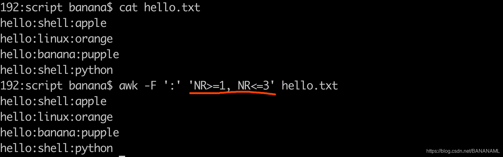 Linux三剑客awk命令详解之模式(pattern) Bananaml的博客 Csdn博客 Linux Pattern
