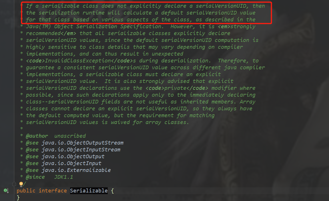 Serializable接口和serialVersionUID成员变量的作用_serialversionuid变量-CSDN博客