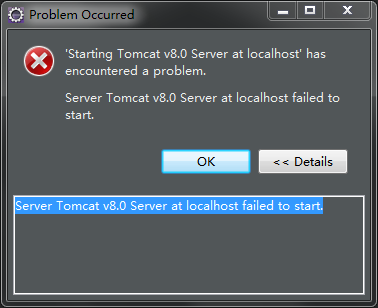Server Tomcat v8.0 Server at localhost failed to start.-CSDN博客