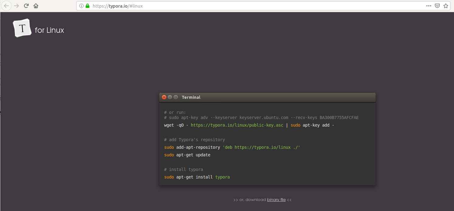 Ubuntu应用---官方完美安装typora (.md文件编辑器)_ubuntu下md文件编辑-CSDN博客