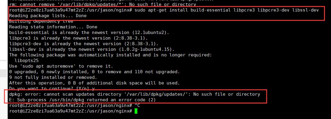 dpkg was interrupted, you must manually run 'sudo dpkg --configure -a' to correct the problem ...