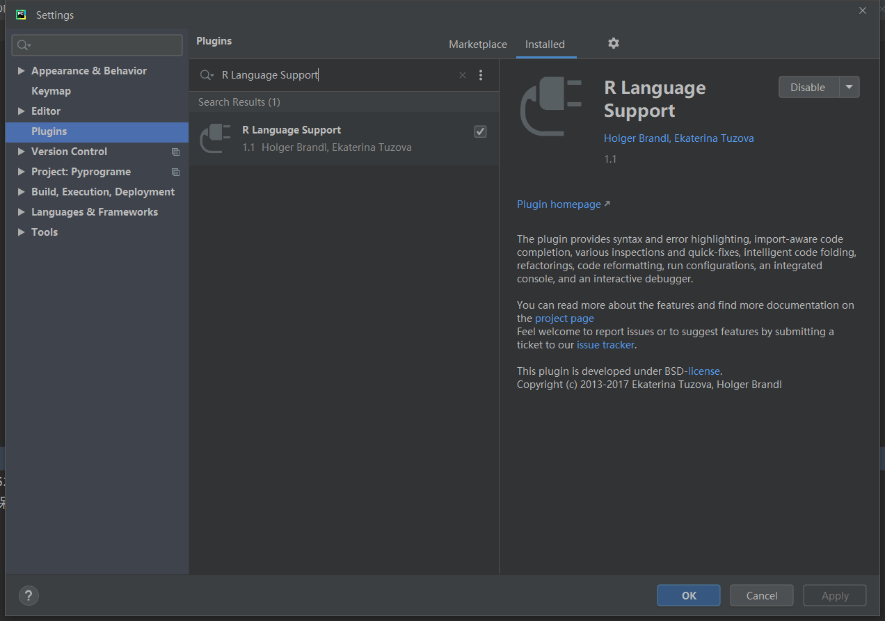 关于如何使用pycharm编写R语言、Anaconda安装R语言解释器及第三方包_r language support插件-CSDN博客