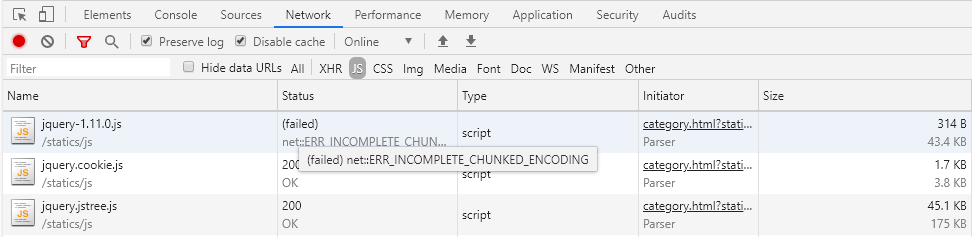 解决：NET::ERR_INCOMPLETE_CHUNKED_ENCODING 200 (OK)_err incomplete chunked encoding 200-CSDN博客