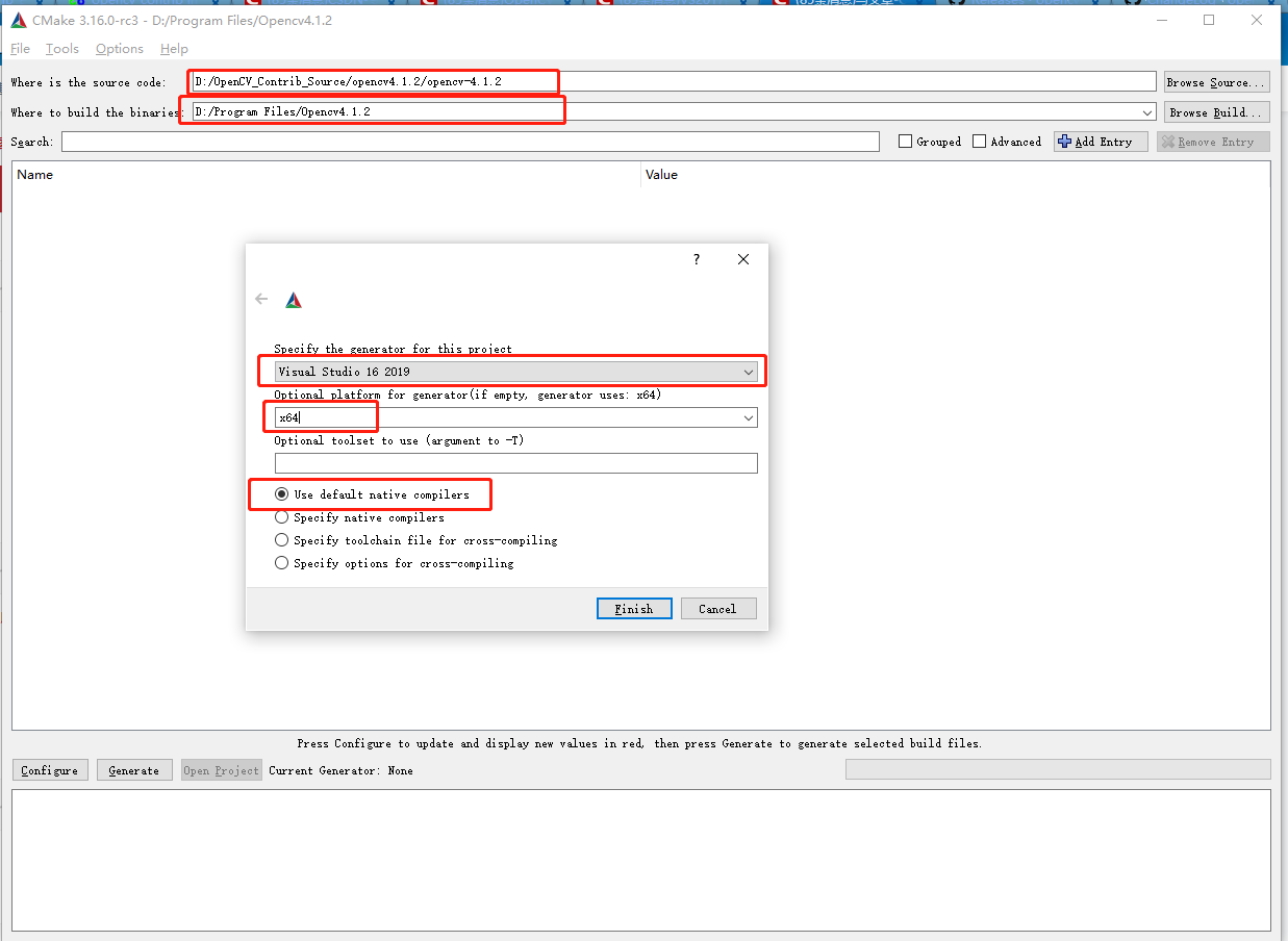 Visual Studio2019+Cmake编译配置OpenCV4.1.2+Contrib4.1.2（二）_cmake编译opencv4.1.2-CSDN博客