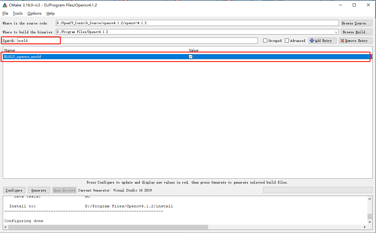 Visual Studio2019+Cmake编译配置OpenCV4.1.2+Contrib4.1.2（二）_cmake编译opencv4.1.2-CSDN博客