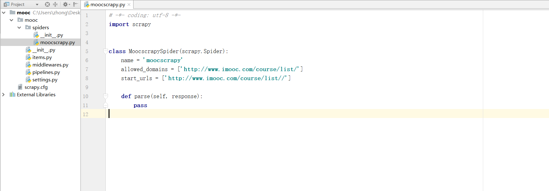 python爬取MOOC课程信息_使用scrapy框架爬取中国大学mooc网站搜索的课程信息(如python),包括课程名称、开-CSDN博客